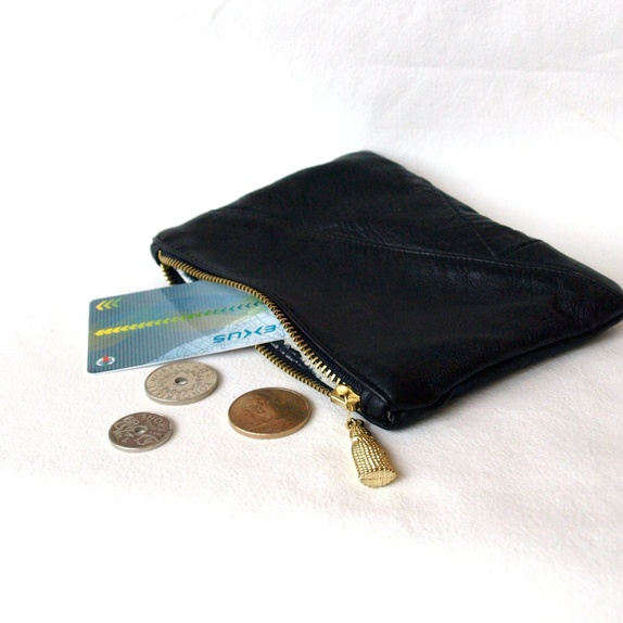 Lommebok / pung i skinn - sort - Epla