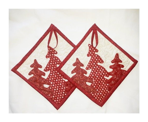 Grytelapper i maskinbroderi med applikasjon - Epla