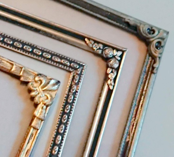 Fire gamle metallrammer, "sølv" - Epla