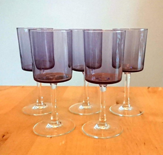 Fem retro vinglass - Epla