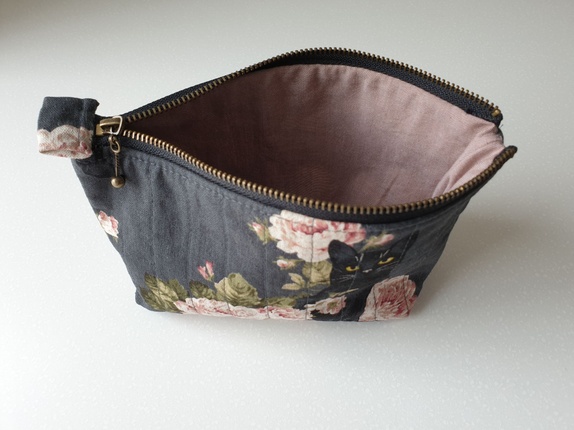 Liten Toalettmappe m Sort Katt - Epla