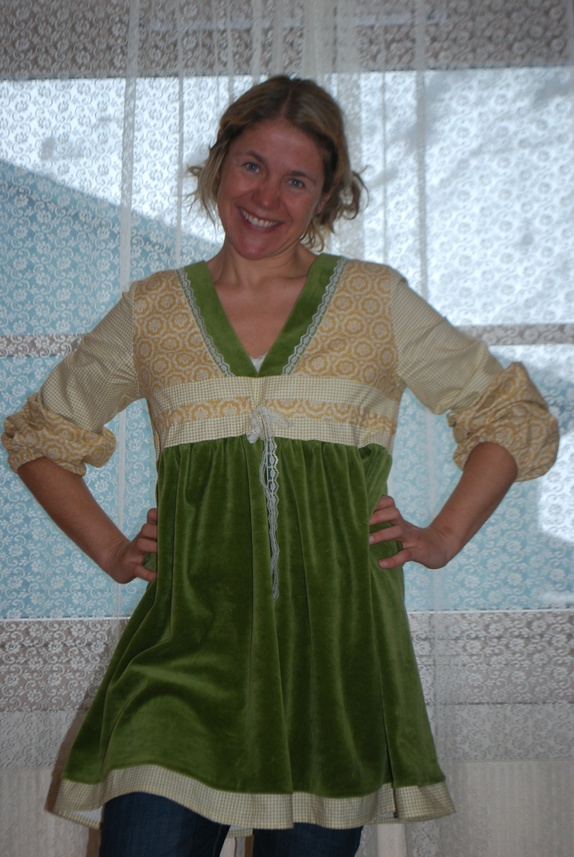 Velour og bomulls tunika - Epla