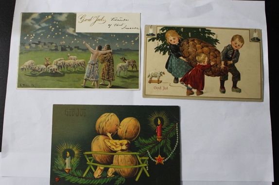 4 stk eldre julekort - Epla