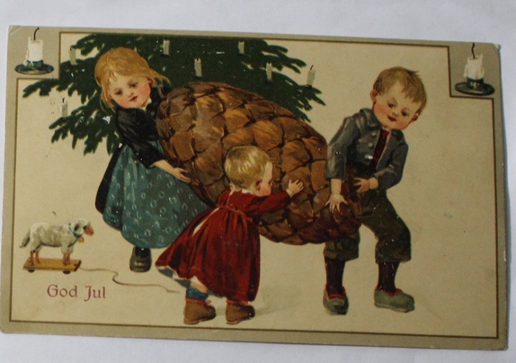 4 stk eldre julekort - Epla