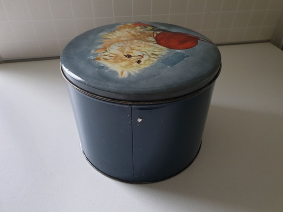 Vintage Kakeboks m Katt - Epla