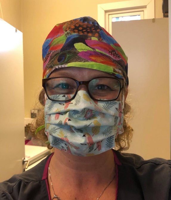 Munnbind M Parrot turkis - Epla