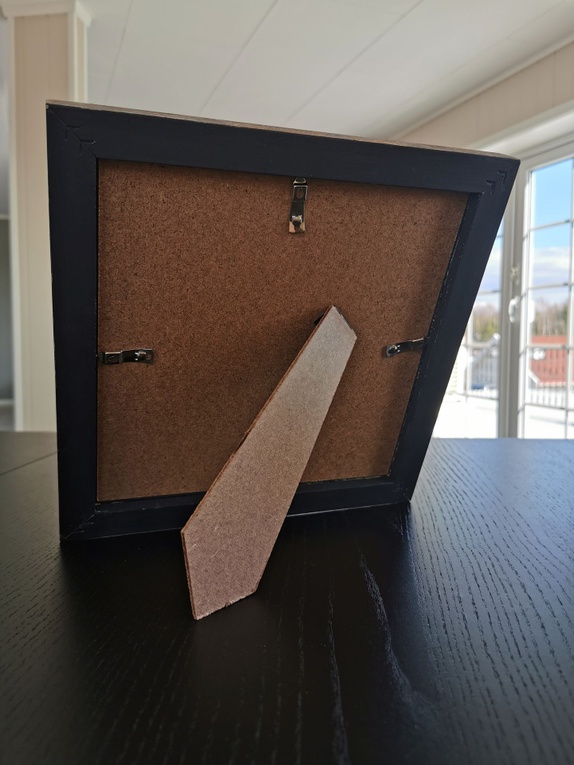 Steampunk stil, håndlaget tre og metall bilderamme - Epla