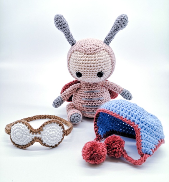 Heklet amigurumi marihøne / kosedyr - Epla