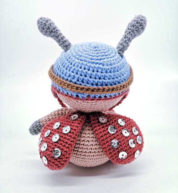 Heklet amigurumi marihøne / kosedyr - Epla