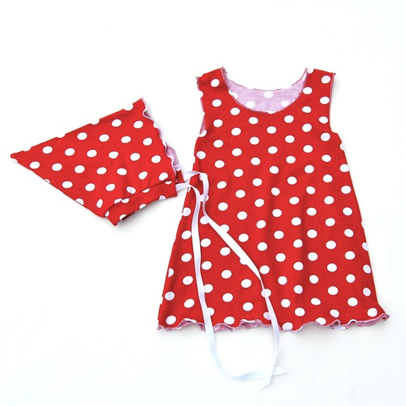 Kjole og lue "Polkadott", str. 62 - Epla