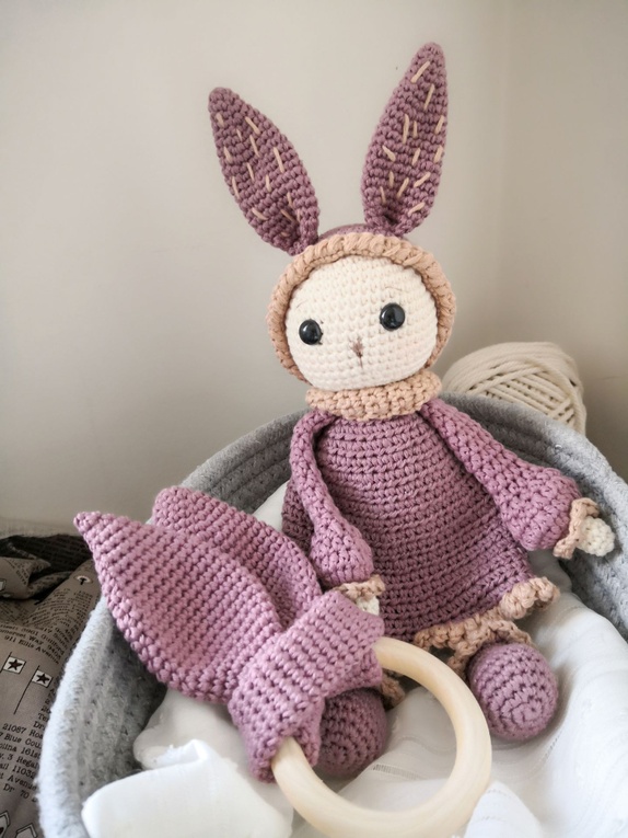 Heklet hare - barneleke - kosedyr - julegave - Epla