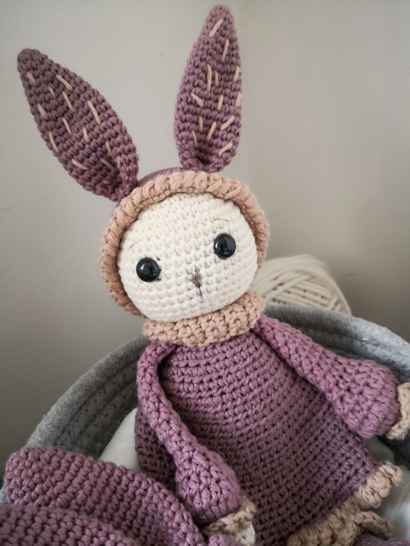 Heklet hare - barneleke - kosedyr - julegave - Epla