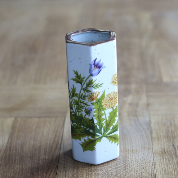 Retro blomstervase med motiv av sommerblomster - Epla