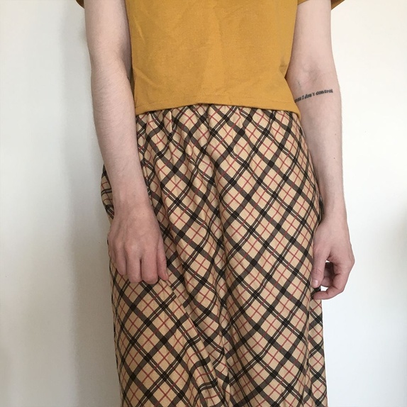 Vintage beige rutet skjørt - Epla