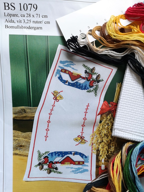 Broderi juleløper - Epla