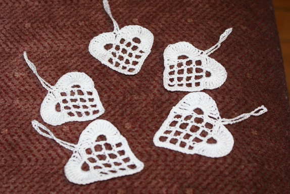 Julehjerter (hvite) 5 pk - Epla