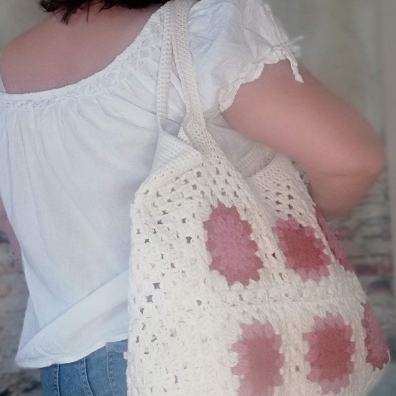 Heklet Granny Square Veske - Epla