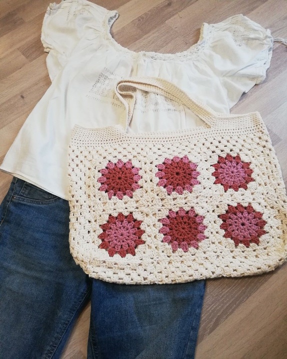Heklet Granny Square Veske - Epla