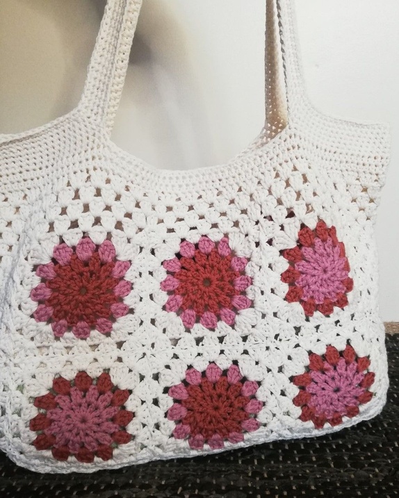 Heklet Granny Square Veske - Epla