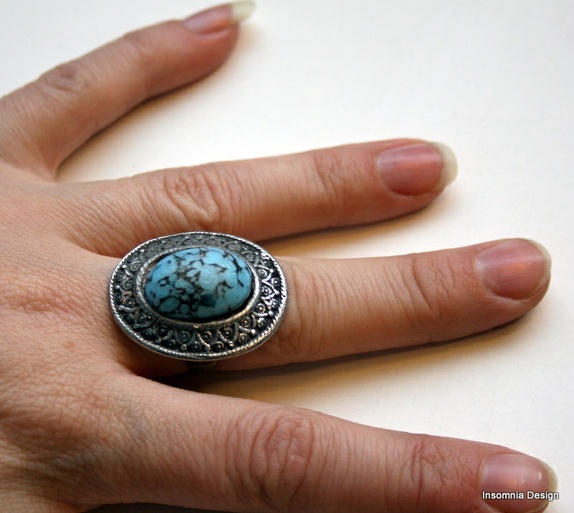 Ring med turkis stein - Epla