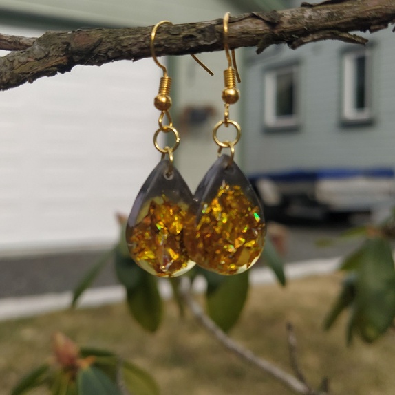 Classy Gold dråpe øredobber Epoxy - Epla