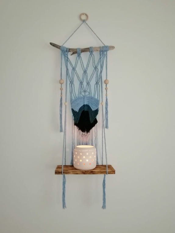 Makrame hylle - Epla