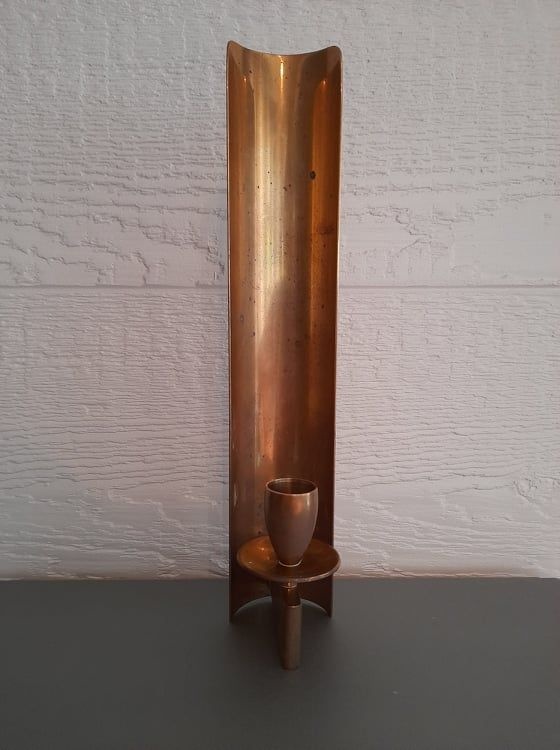 Veghengt lysestake i messing - Epla