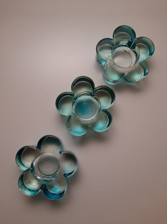 3 Telysholdere i glass - Epla