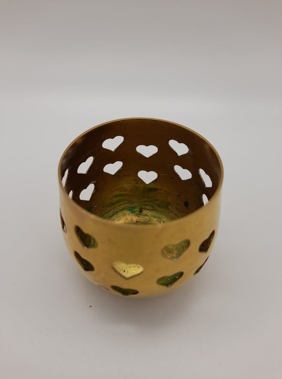 Fat med 5 telysholdere i messing - Epla