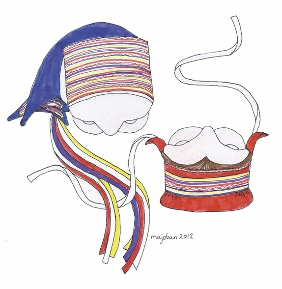 Kort med motiv av samisk lue med konvolutt.. - Epla