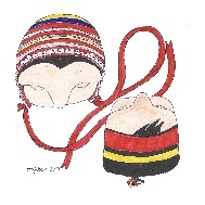 Kort med motiv av samisk lue med konvolutt.. - Epla