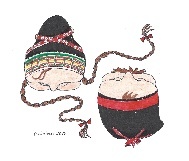 Kort med motiv av samisk lue med konvolutt.. - Epla