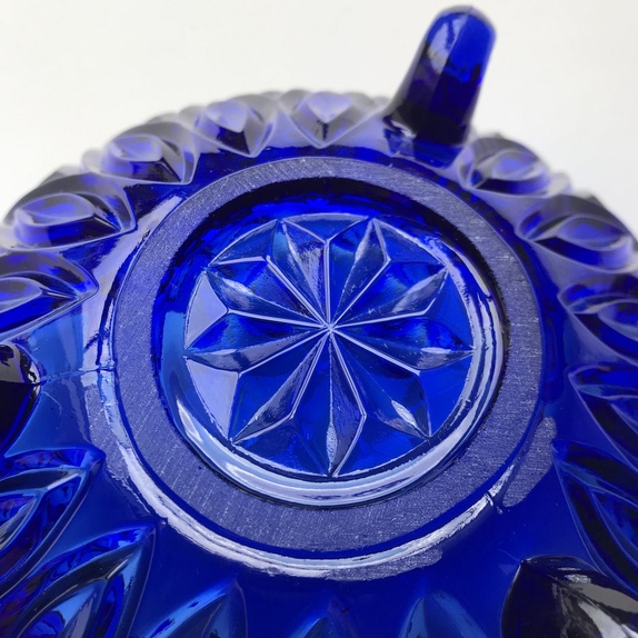 Blå bolle, pressglass - Epla