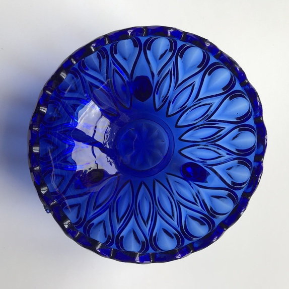 Blå bolle, pressglass - Epla