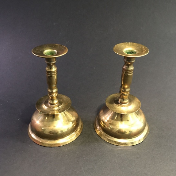 2 små lysestaker, messing - Epla