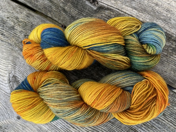 Håndfarget sokkegarn «Solnedgang» - Epla