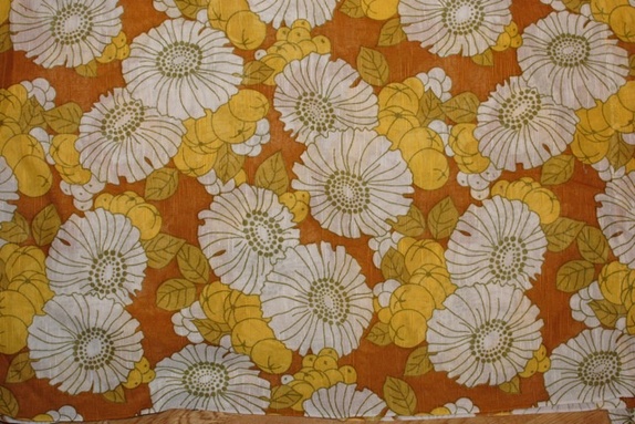 Retro stoff - brun/gul - Epla