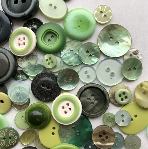 Samling knapper grønne 70g - Epla