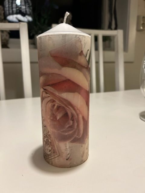 Lys med dekor - Epla