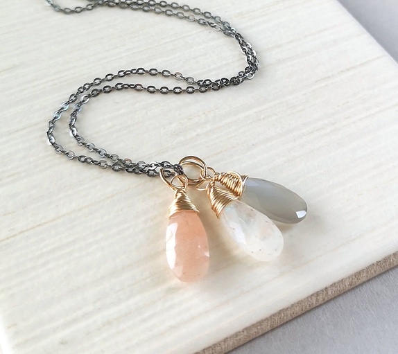 Halssmykke - månestein - Epla