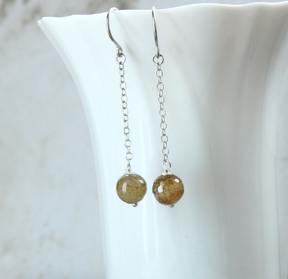 Øredobber - agat - sølv - Epla