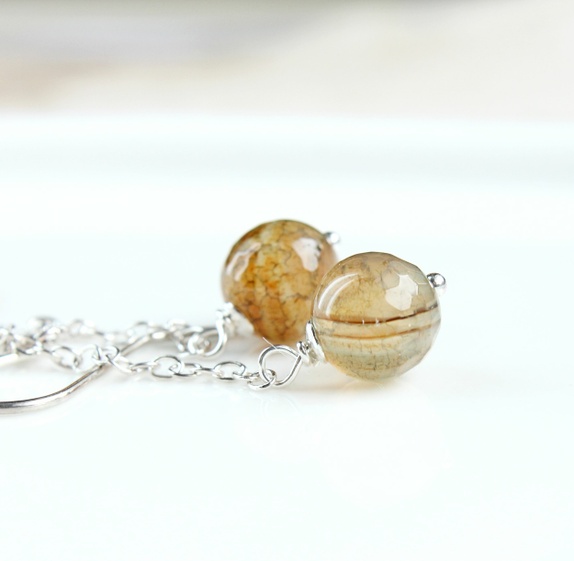 Øredobber - agat - sølv - Epla