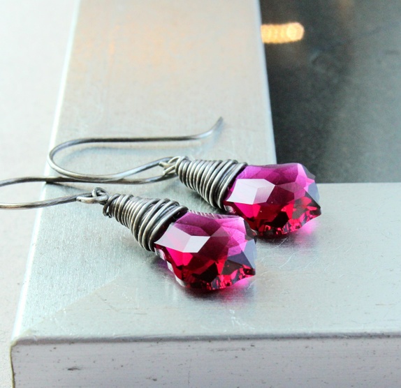 Rosa øredobber - Swarovski - SALG - FØR 190 - Epla