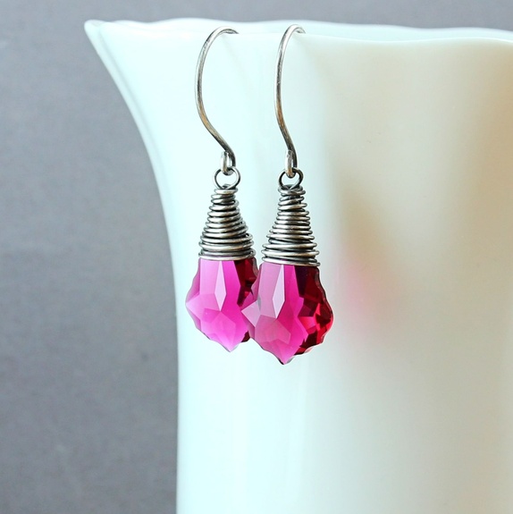 Rosa øredobber - Swarovski - SALG - FØR 190 - Epla