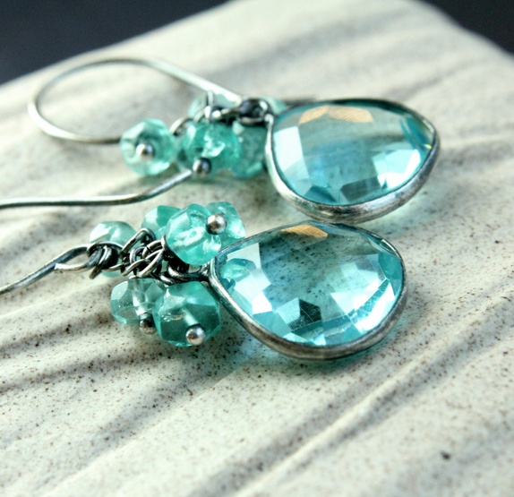 Øredobber - kvarts - apatitt - Epla