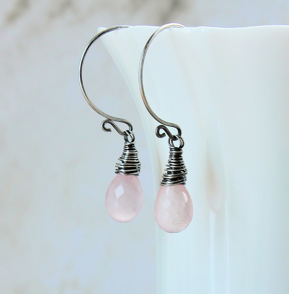 Øredobber - rosenkvarts - Epla