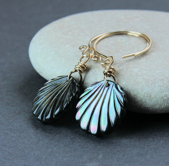 Øredobber - perlemor - forgylt - Epla