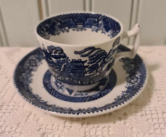 6 kaffekopper "Willow" fra Woods & Sons England - Epla