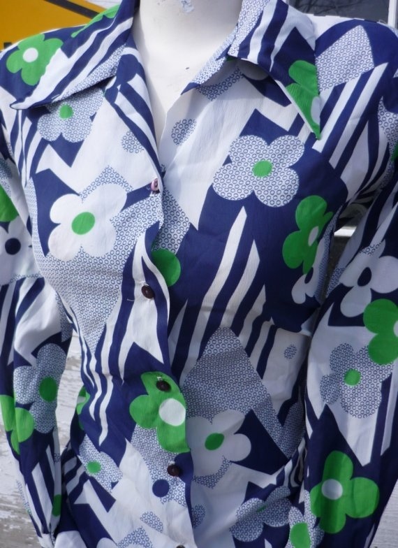 Retro bluse fra 70-tallet (Str. L) - Epla