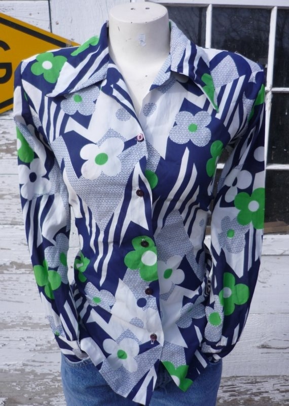 Retro bluse fra 70-tallet (Str. L) - Epla